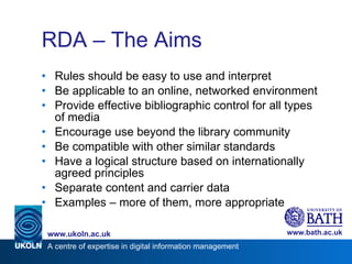 The Why, What, How and When of RDA: the current state of play | PPT