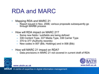 The Why, What, How and When of RDA: the current state of play | PPT