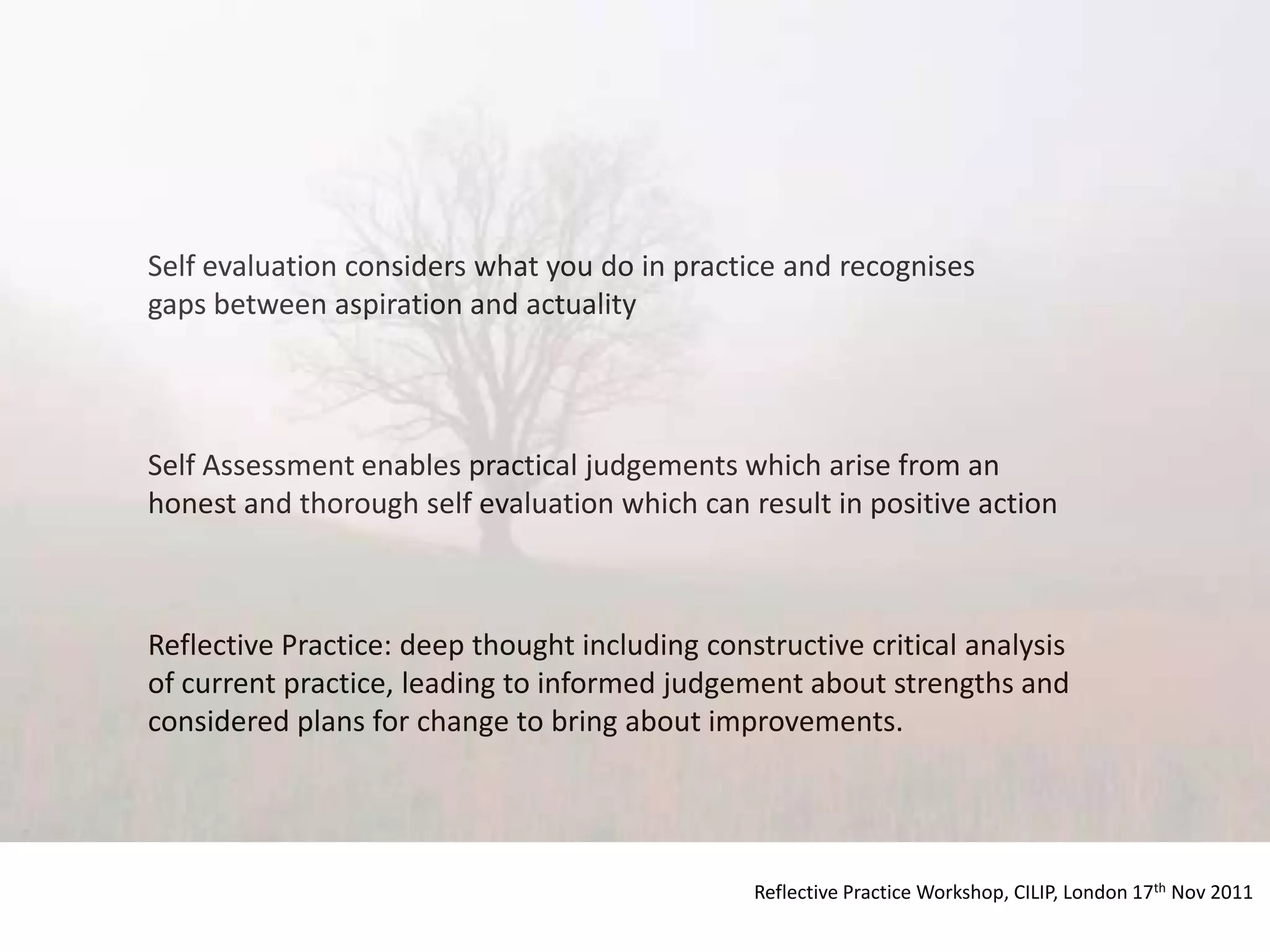 Tools for Reflective Practice | PPT