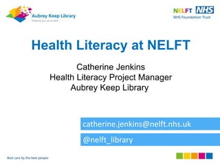 CILIP Cymru Wales Conference 2019: Health Literacy at North East London ...