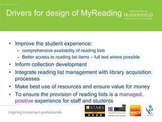 University of Huddersfield - MyReading | PPTX