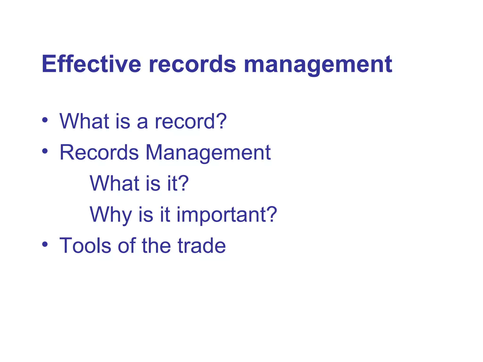 Recordsmanagement | PPT