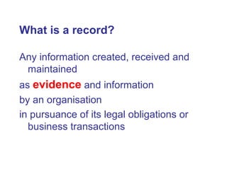 Recordsmanagement | PPT
