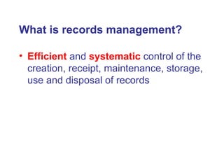 Effective Records Management | PPT