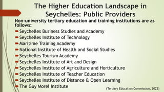 Current Higher Education Sector in Seychelles | PPTX