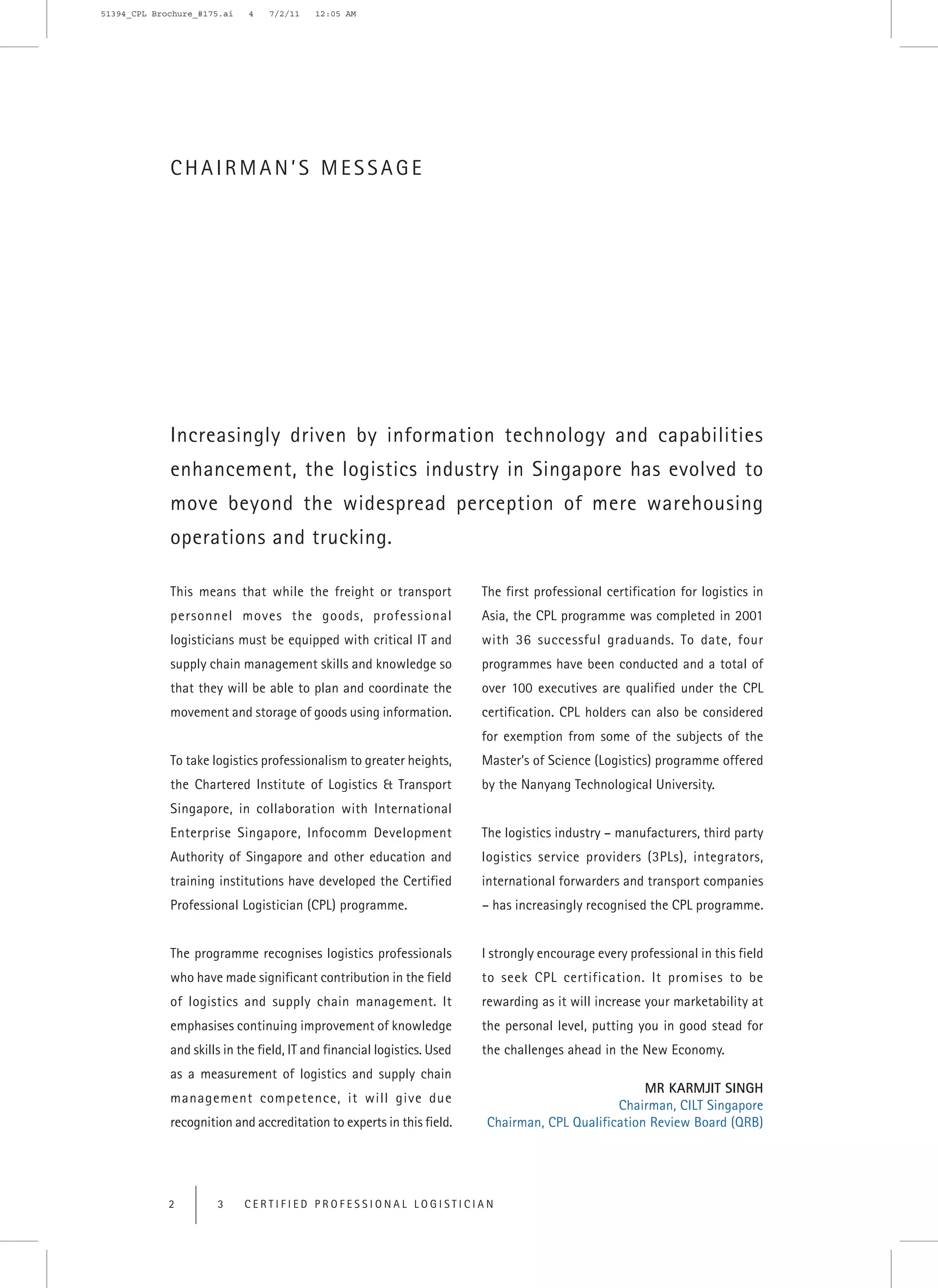 Cilt Singapore (Cpl Brochure) | PDF