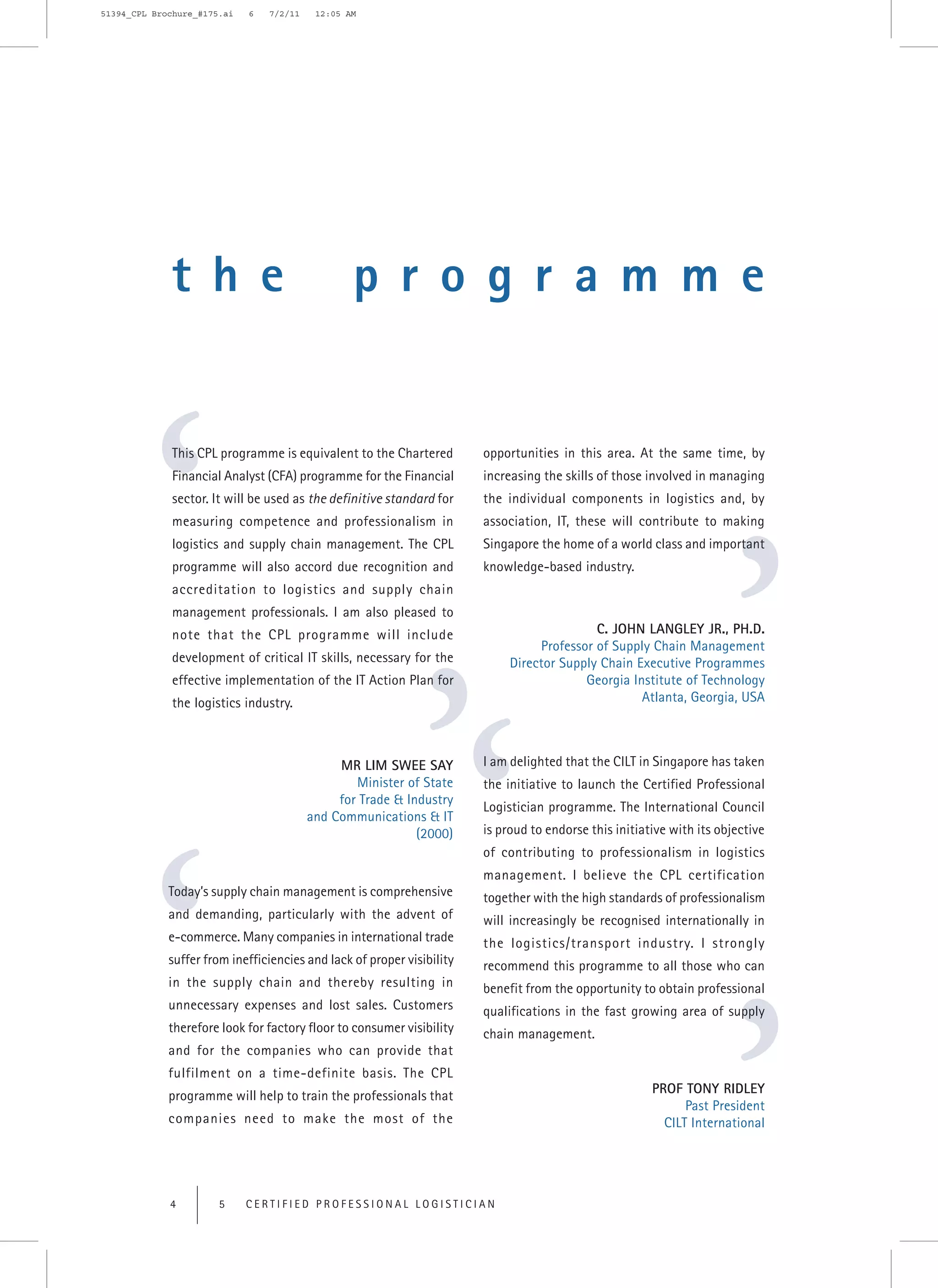 Cilt Singapore (Cpl Brochure) | PDF