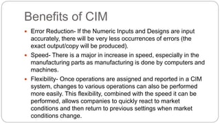 CIM Computer Integrated Manufacturing | PPT