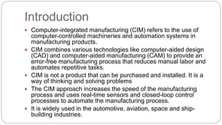CIM Computer Integrated Manufacturing | PPTX