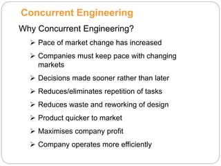 Computer Integrated Manufacturing, Concurrent Engineering, Sequential ...