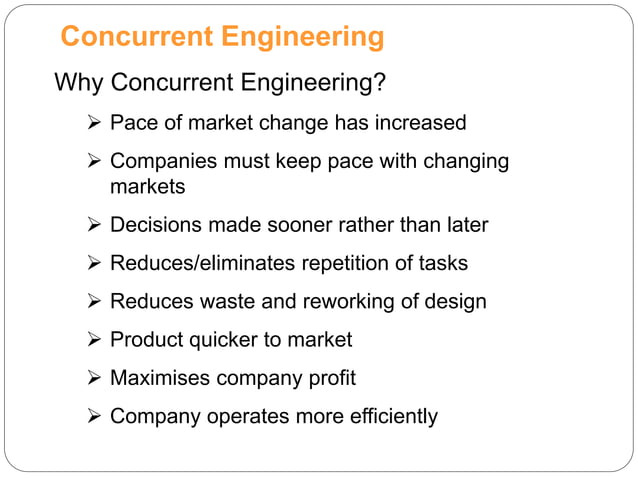Computer Integrated Manufacturing, Concurrent Engineering, Sequential ...