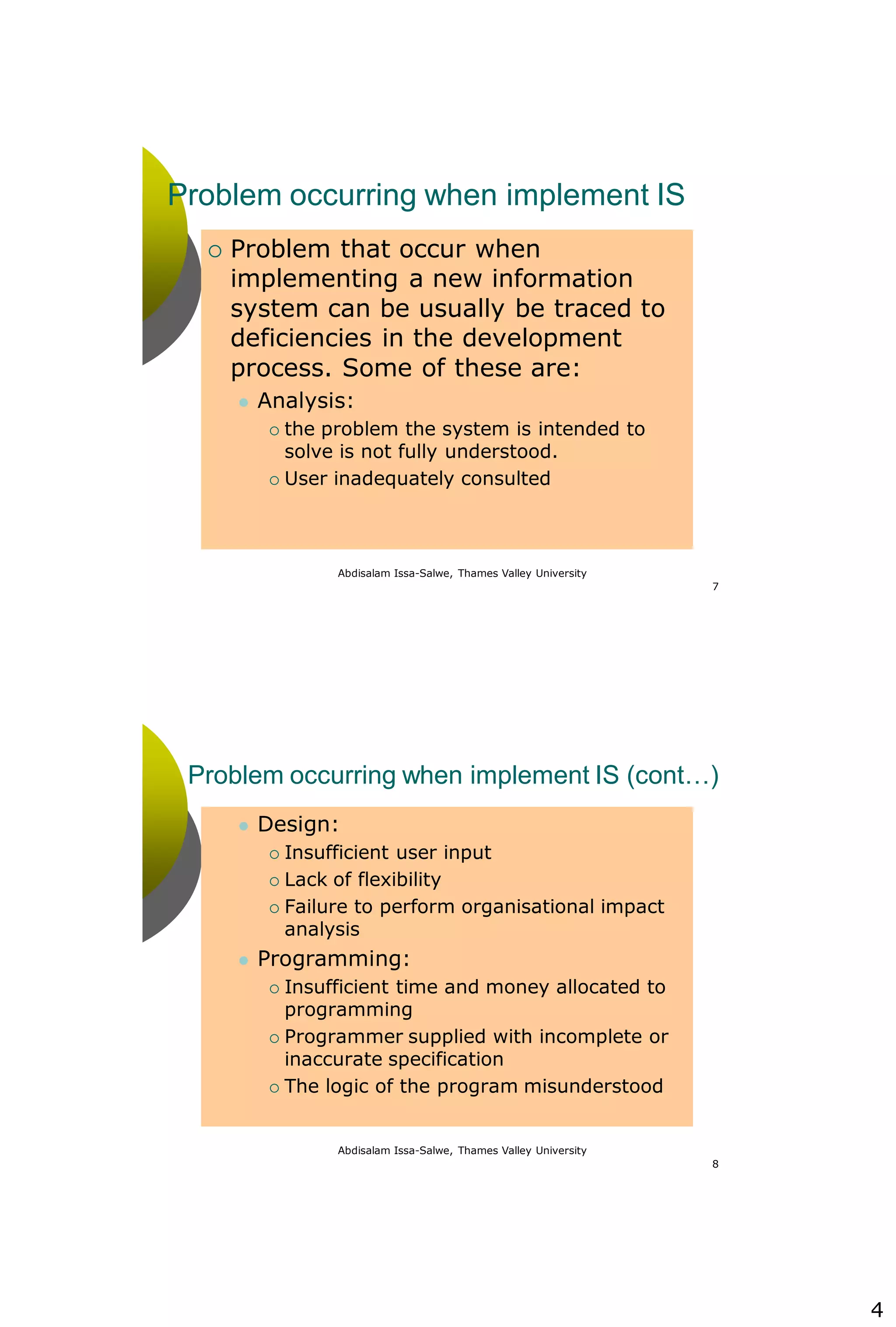 CIMA- Lecture10(Information systems and Organisational Change) | PDF