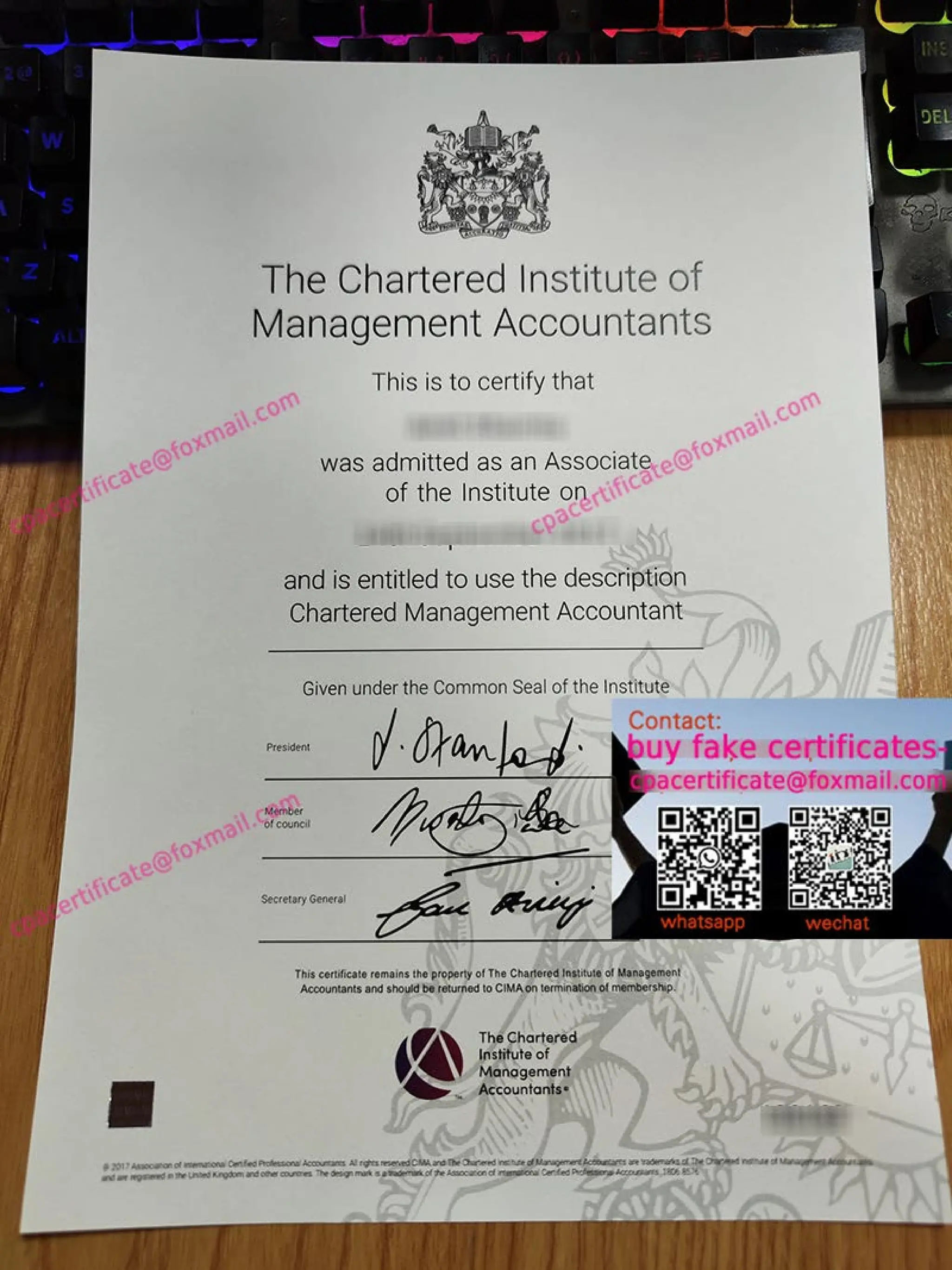 CIMA certificate | PDF