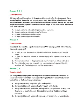 Cima P3 Past Papers | PDF