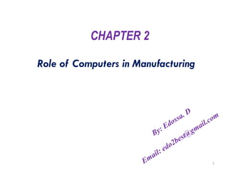 role of computer in manufacturing industry | PDF