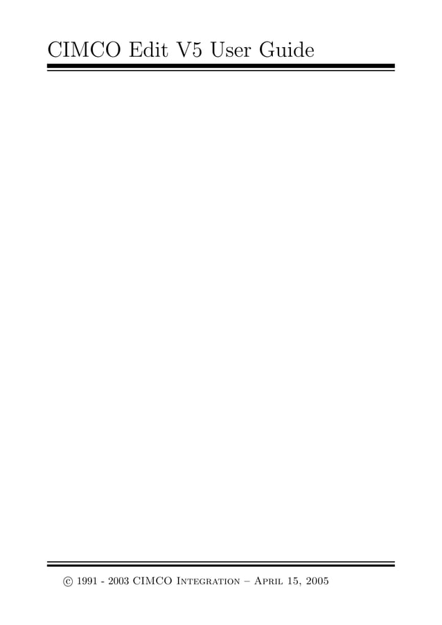 Cimco edit 5 user guide[1] | PDF