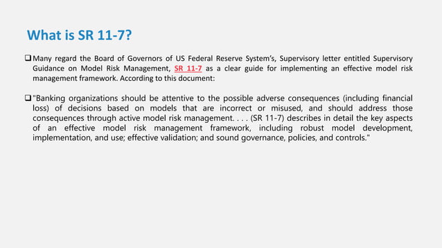 CIMCON Software - What is SR 11-7 Guidance on Model Risk Management | PDF