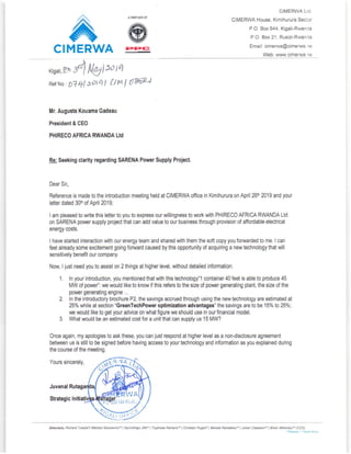 CIMERWA LETTER 01 | PDF