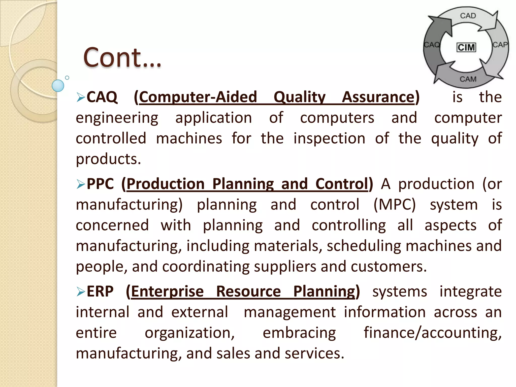 Computer Integrated Manufacturing | PPTX