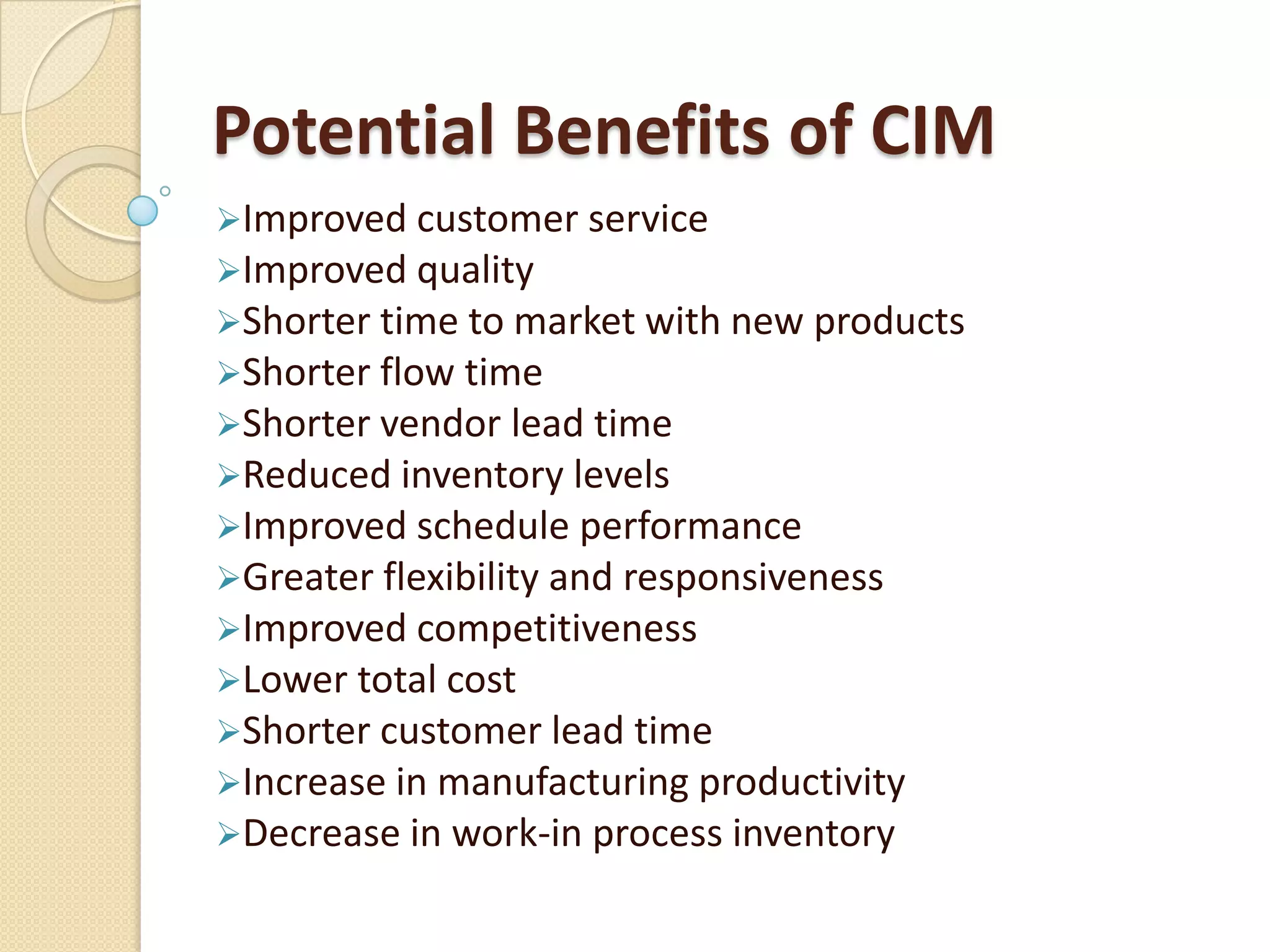 Computer Integrated Manufacturing | PPTX