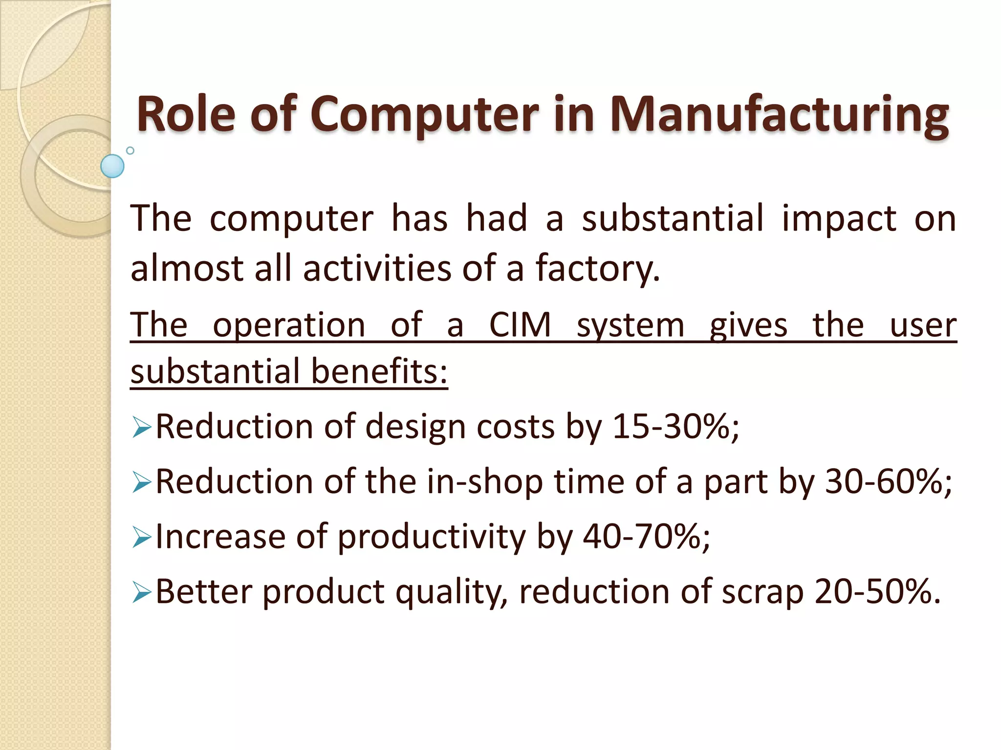 Computer Integrated Manufacturing | PPTX