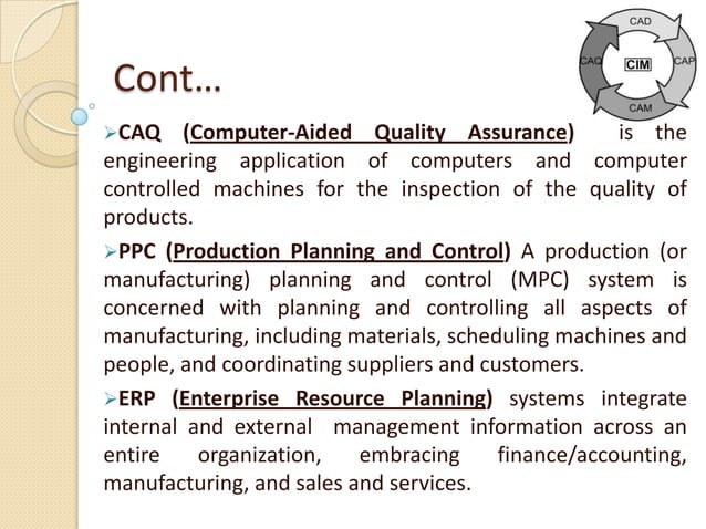 Computer Integrated Manufacturing | PPTX