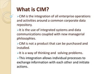 Computer Integrated Manufacturing | PPTX