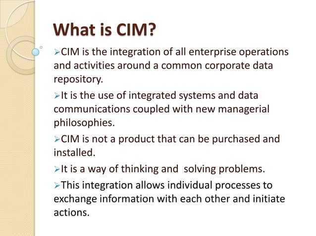 Computer Integrated Manufacturing | PPTX