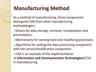 Computer Integrated Manufacturing | PPTX