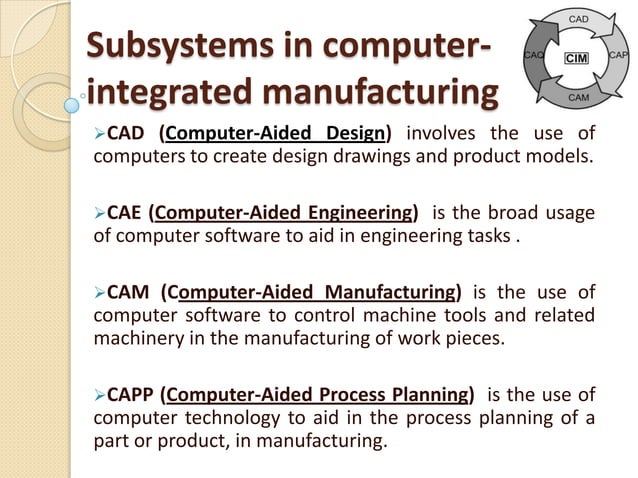 Computer Integrated Manufacturing | PPTX