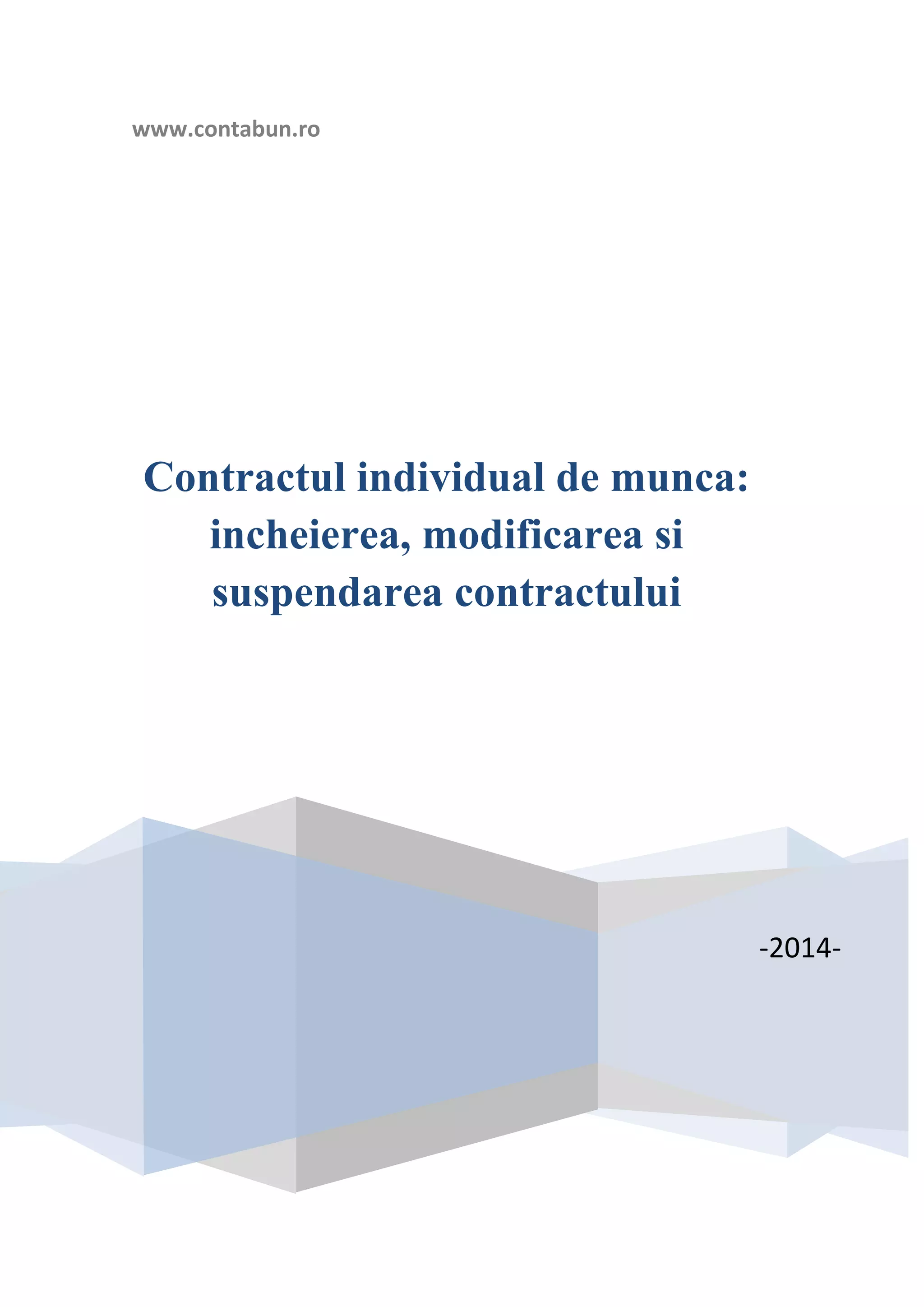 Contractul Individual de Munca 2014: model si info utile | PDF