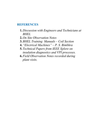 CIM internship report coil insulation and manufacturing | DOCX