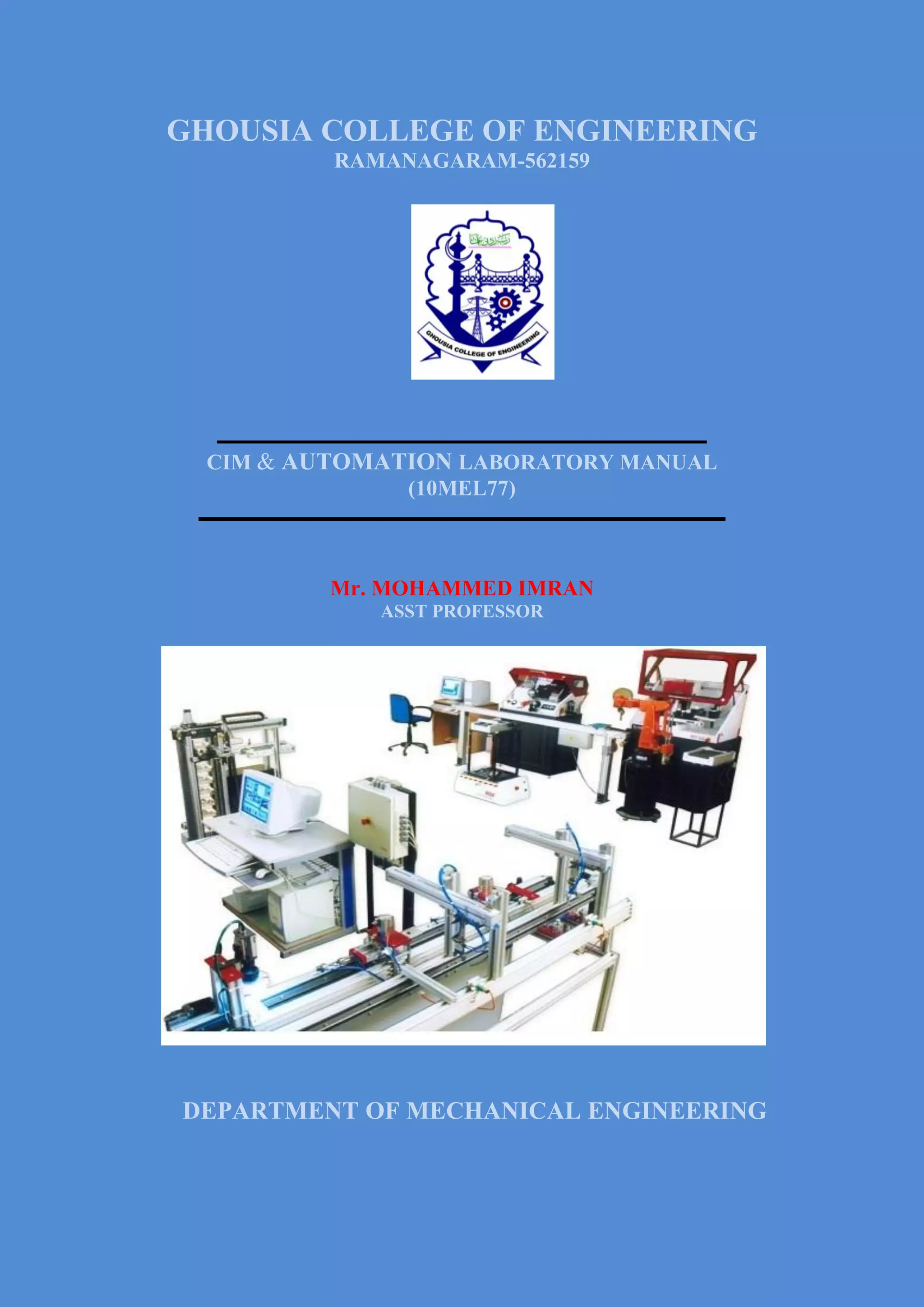 Cim lab manual (10 mel77) by mohammed imran | PDF