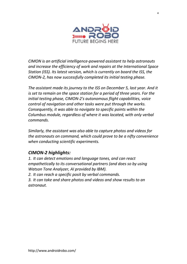Cimon 2 robots | PDF