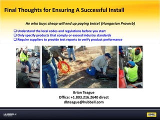Cabling Installation and Maintenance Outside Plant (Hubbell Power Systems - Communications) | PPT