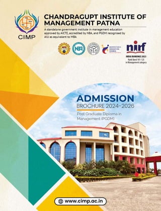 CIMP Admission Brochure - Chandragupt Institute of Management Patna | PDF
