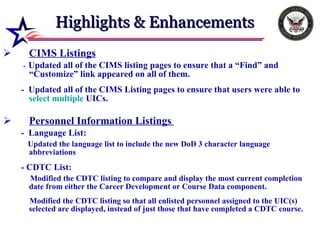 Cims summary of_changes | PPT