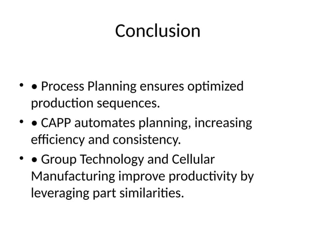 CIM, Computer Aided Process Planning (CAPP) | PPTX
