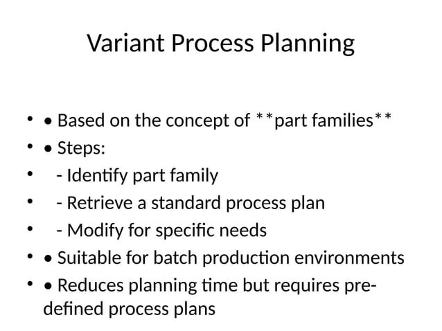 CIM, Computer Aided Process Planning (CAPP) | PPTX