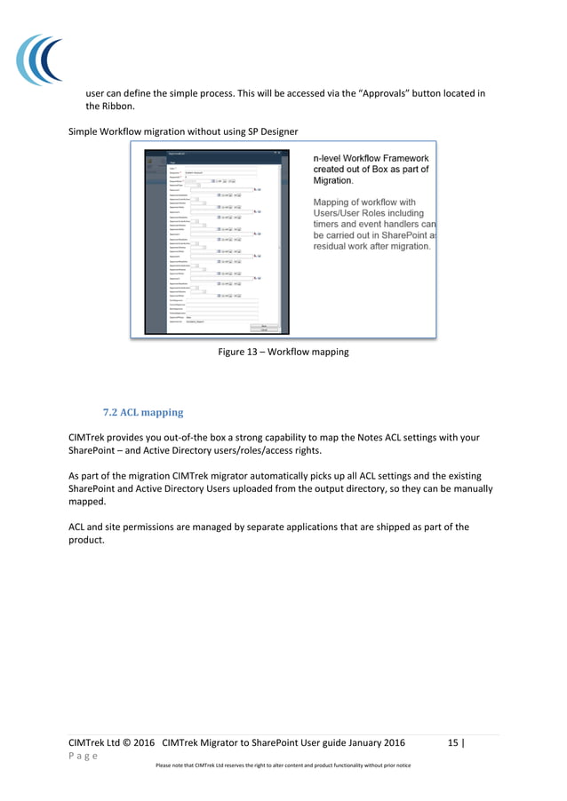 CIMtrek migrator to share point user guide | PDF