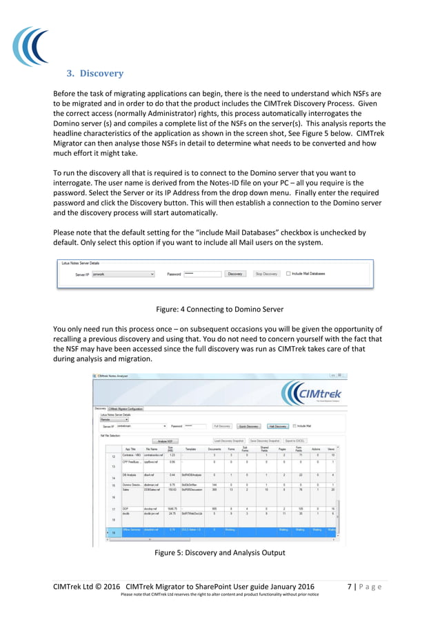 CIMtrek migrator to share point user guide | PDF
