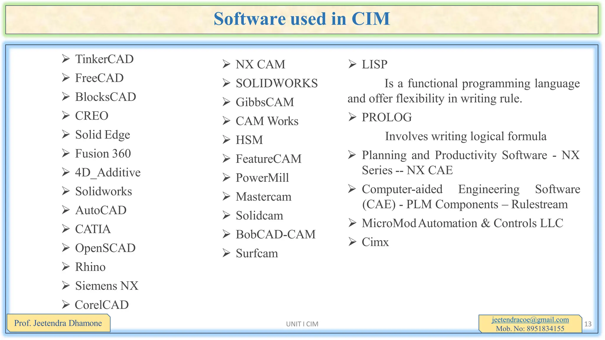 CIM UNIT I PPT.pptx COMPUTER INTEGRATED Manufacturing | PPTX