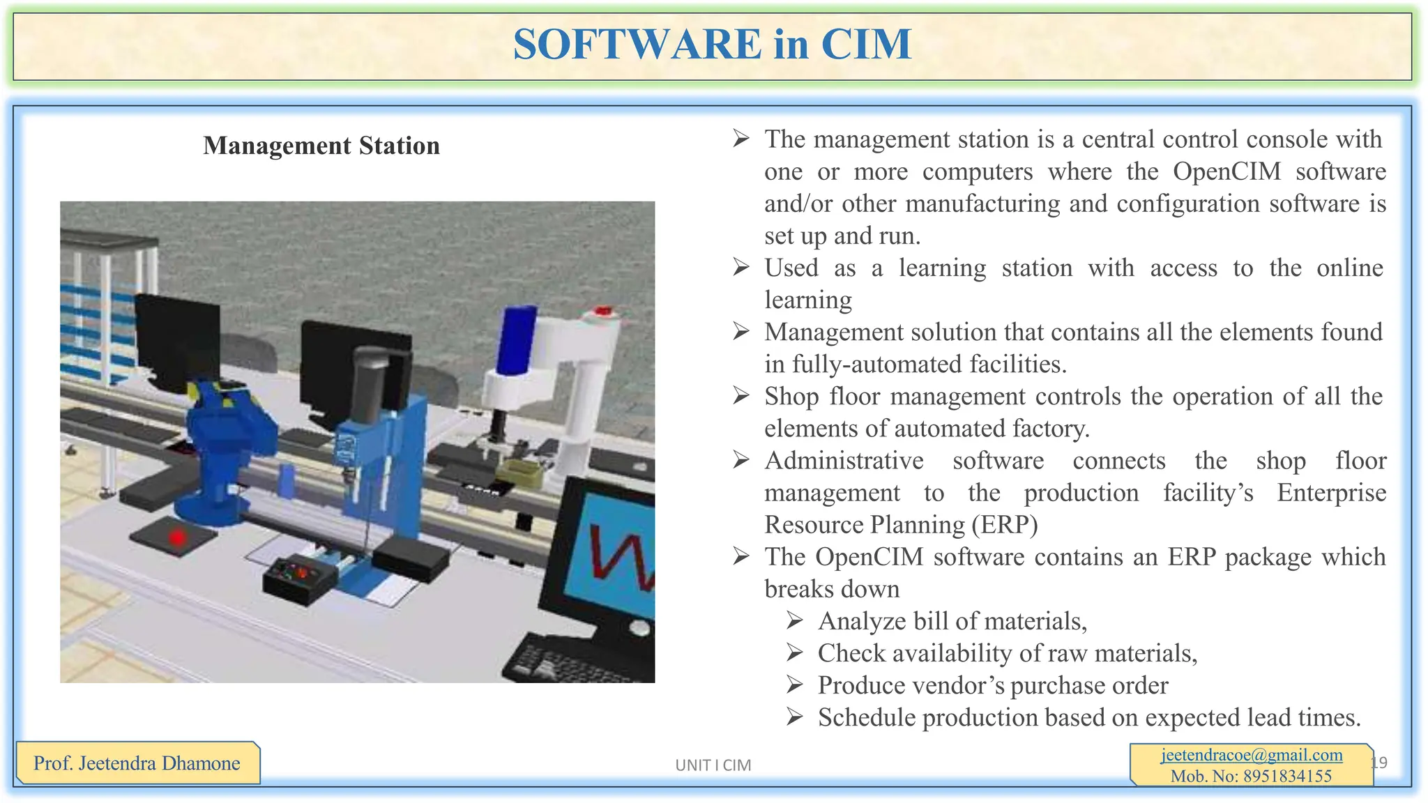 CIM UNIT I PPT.pptx COMPUTER INTEGRATED Manufacturing | PPTX