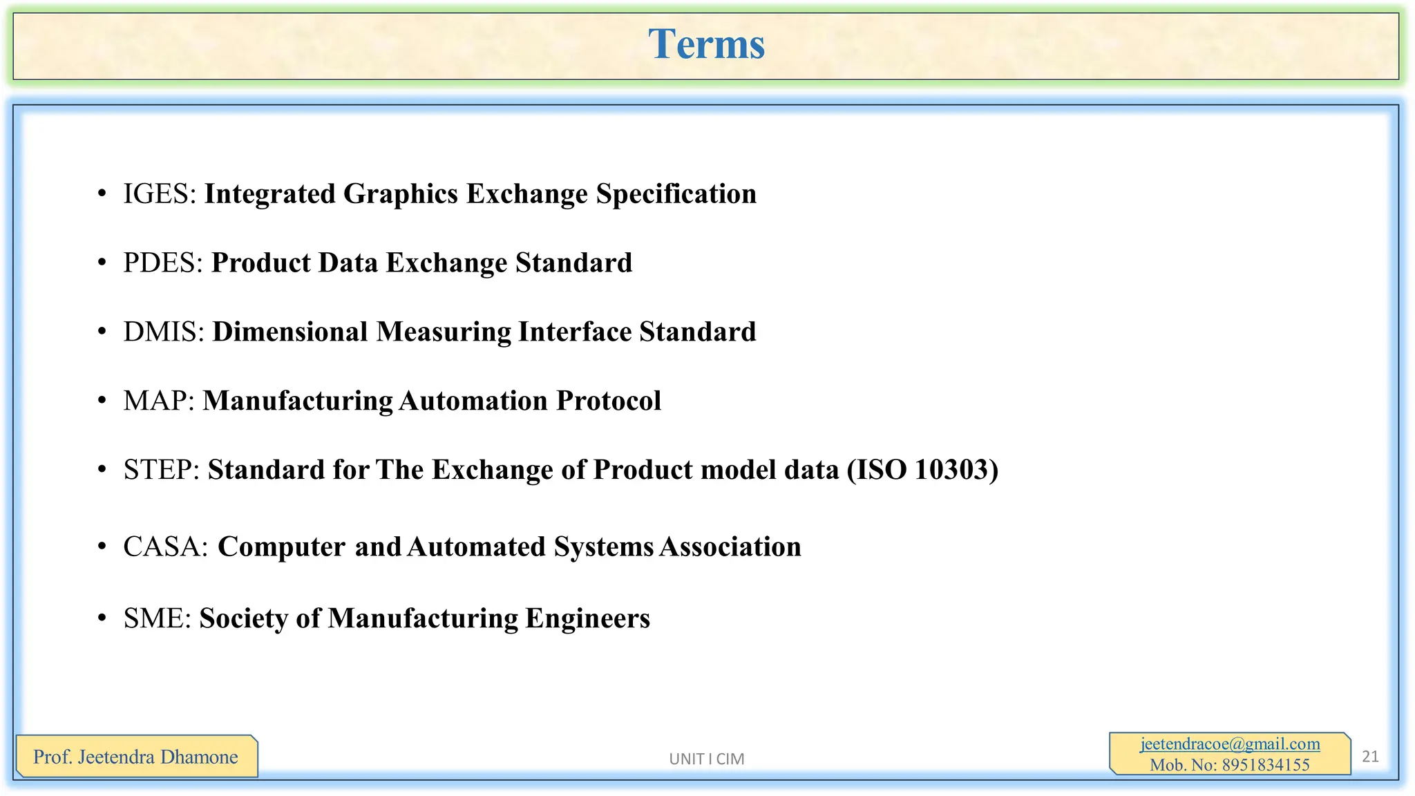 CIM UNIT I PPT.pptx COMPUTER INTEGRATED Manufacturing | PPTX