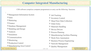 Computer Integrated Manufacturing (CIM) Mechanical | PPT