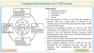 Computer Integrated Manufacturing (CIM) Mechanical | PPTX