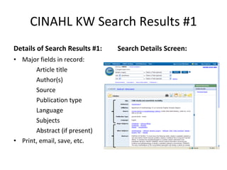 Cinahl Search Examples Ppt | PPT