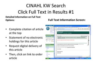 Cinahl Search Examples Ppt | PPT