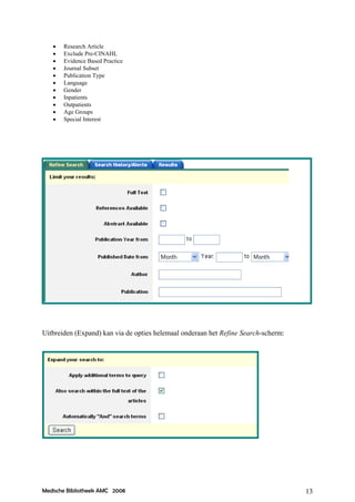 Cinahl ebsco handleiding | PDF