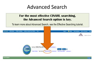 CINAHL: Tips and Tricks | PPTX